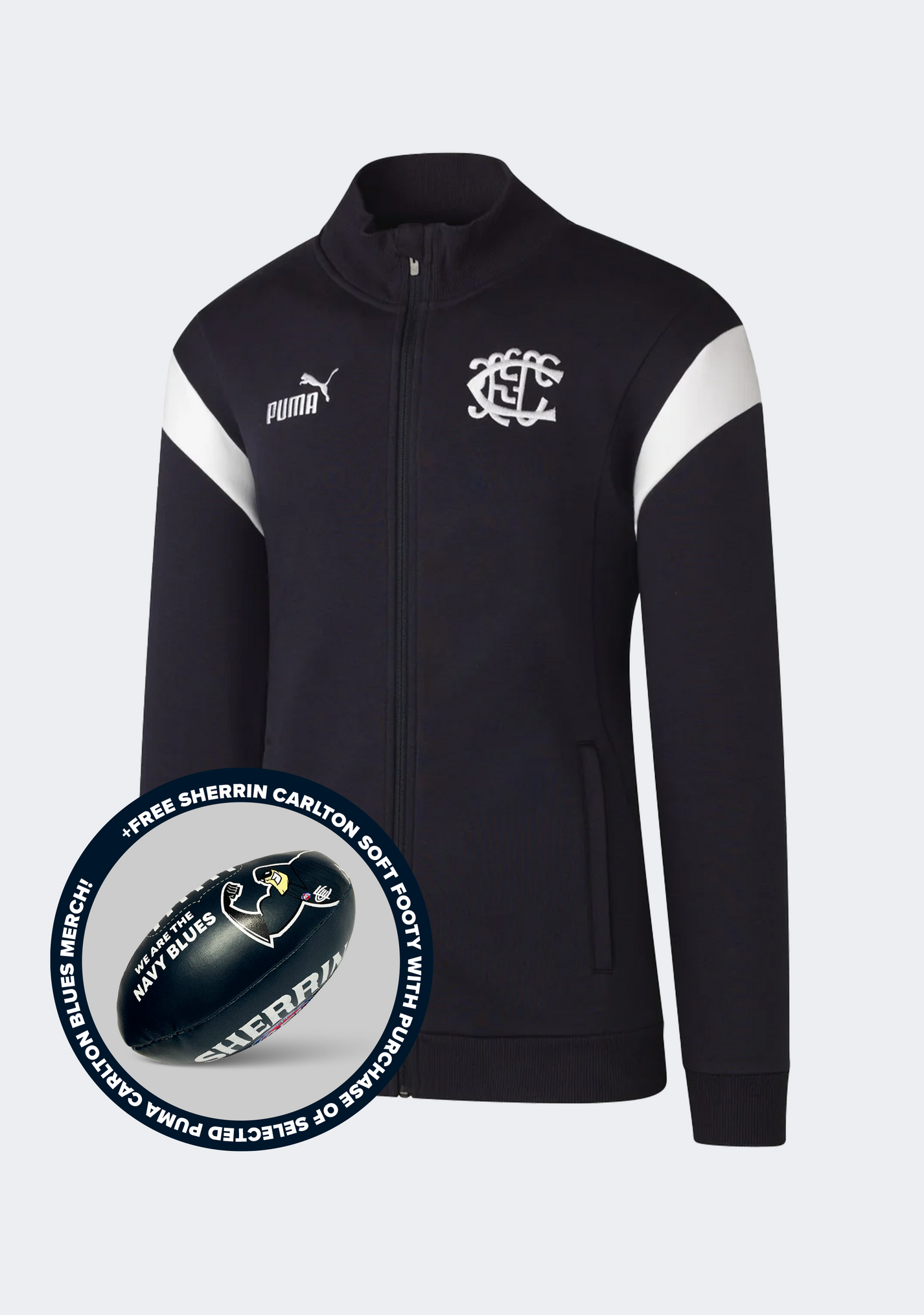 Puma Men's Carlton FC 2024 Heritage Zip Up Jacket with Free Sherrin Ca ...