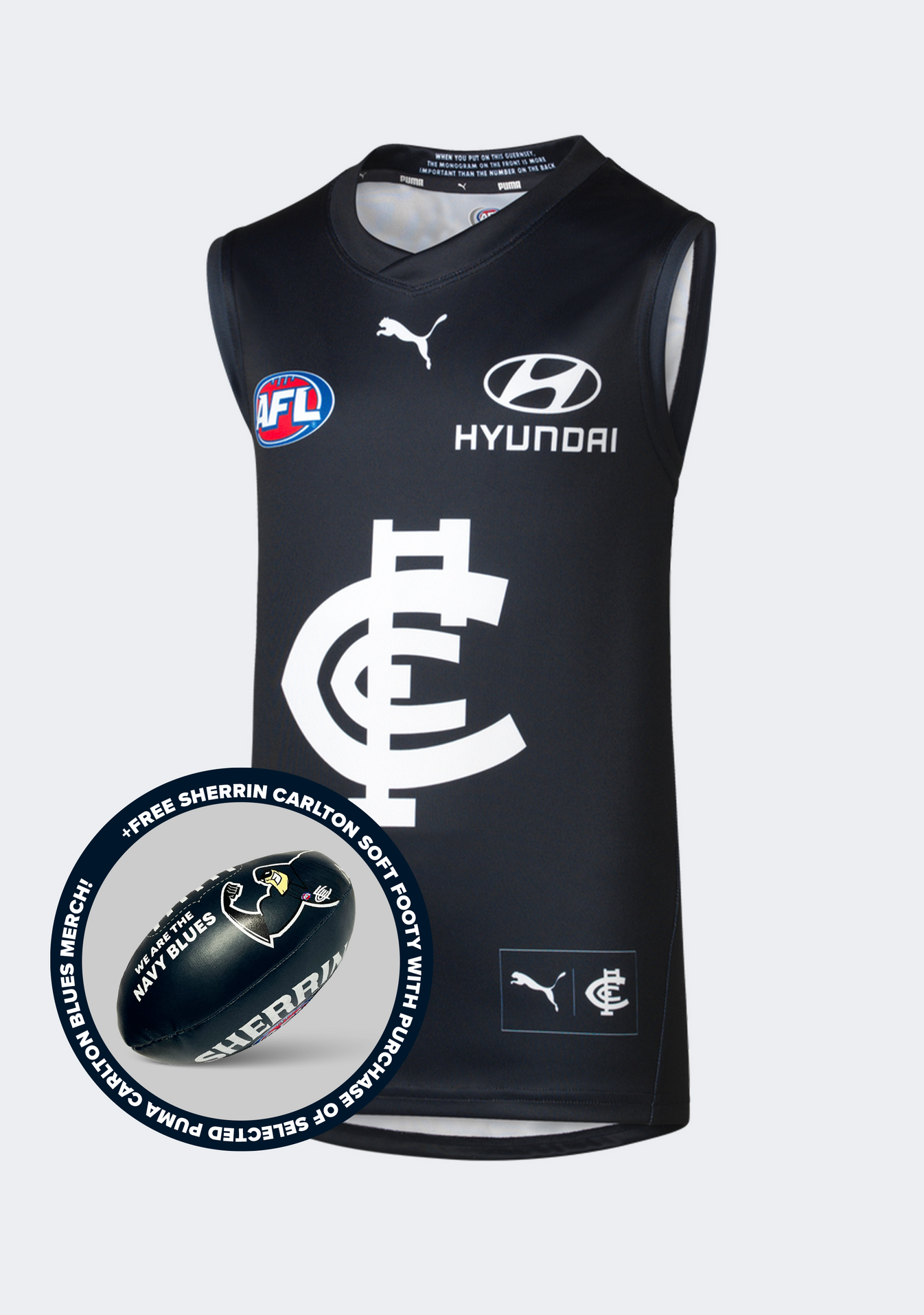 Puma Women's Carlton FC 2024 Replica Home Guernsey with Free Sherrin C ...