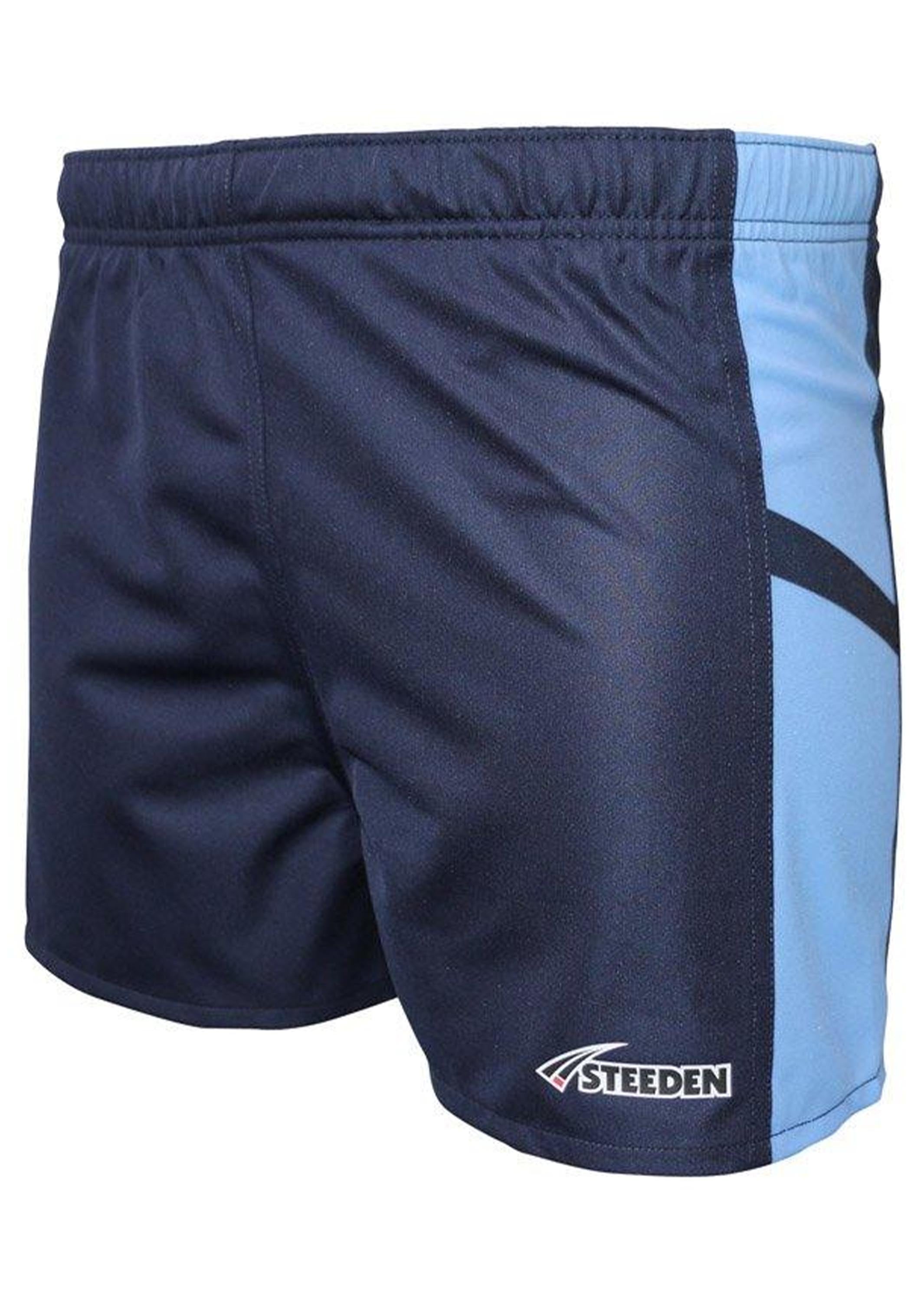 Steeden Men’s Rugby League Shorts Dark Blue/Light Blue – Jim Kidd Sports