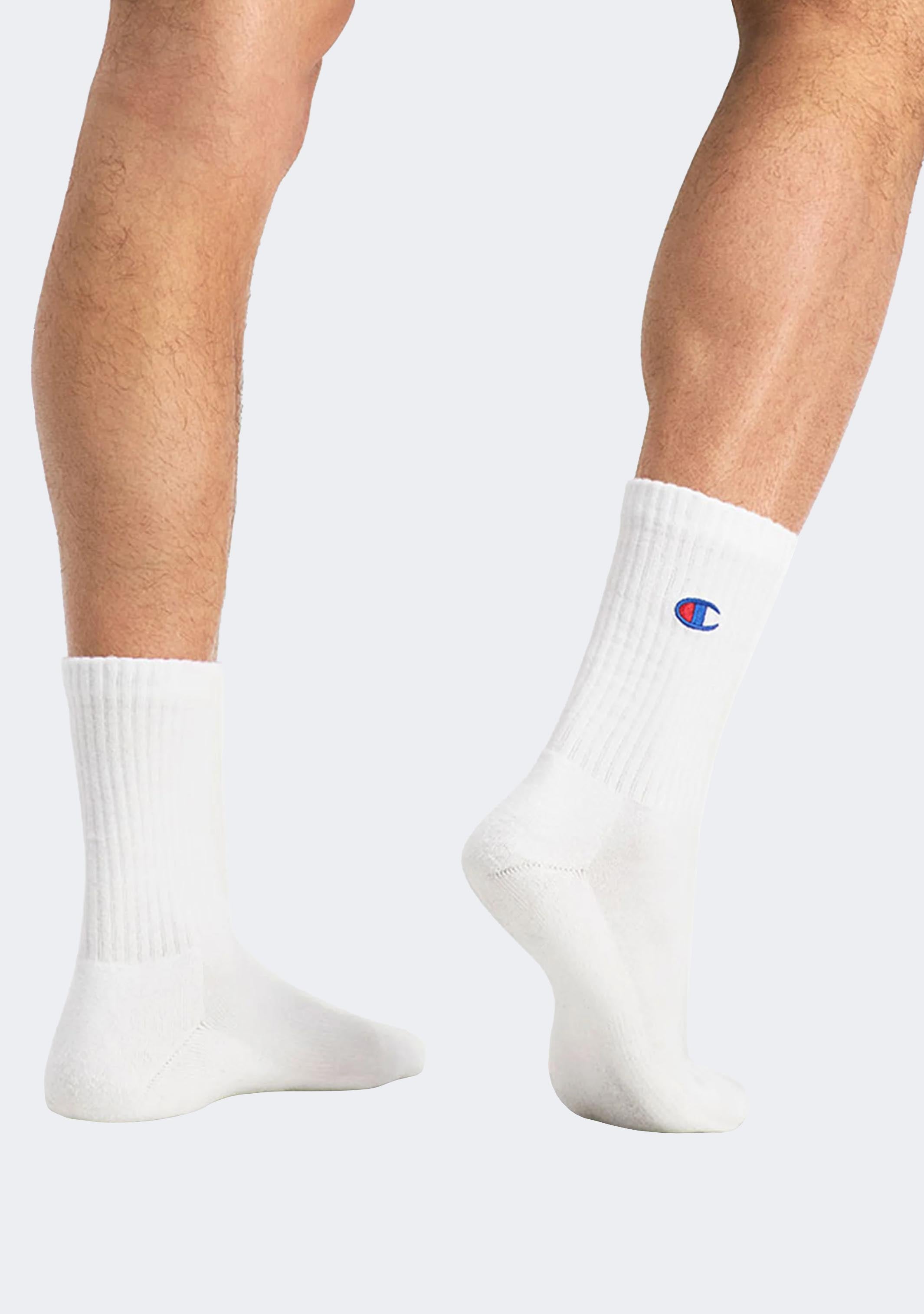 Champion Lifestyle C Logo Crew Socks White 3 Pack – Jim Kidd Sports