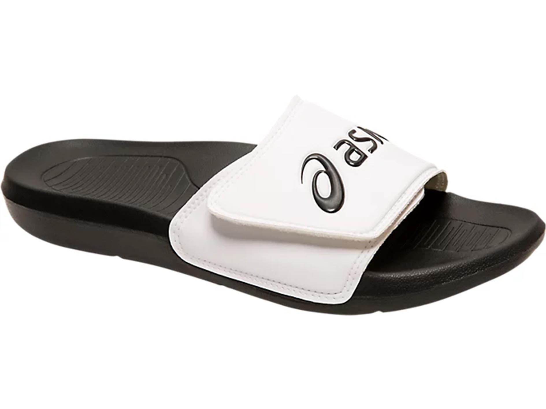 Asics Men’s Adjustable Slides AS002 White/Black – Jim Kidd Sports