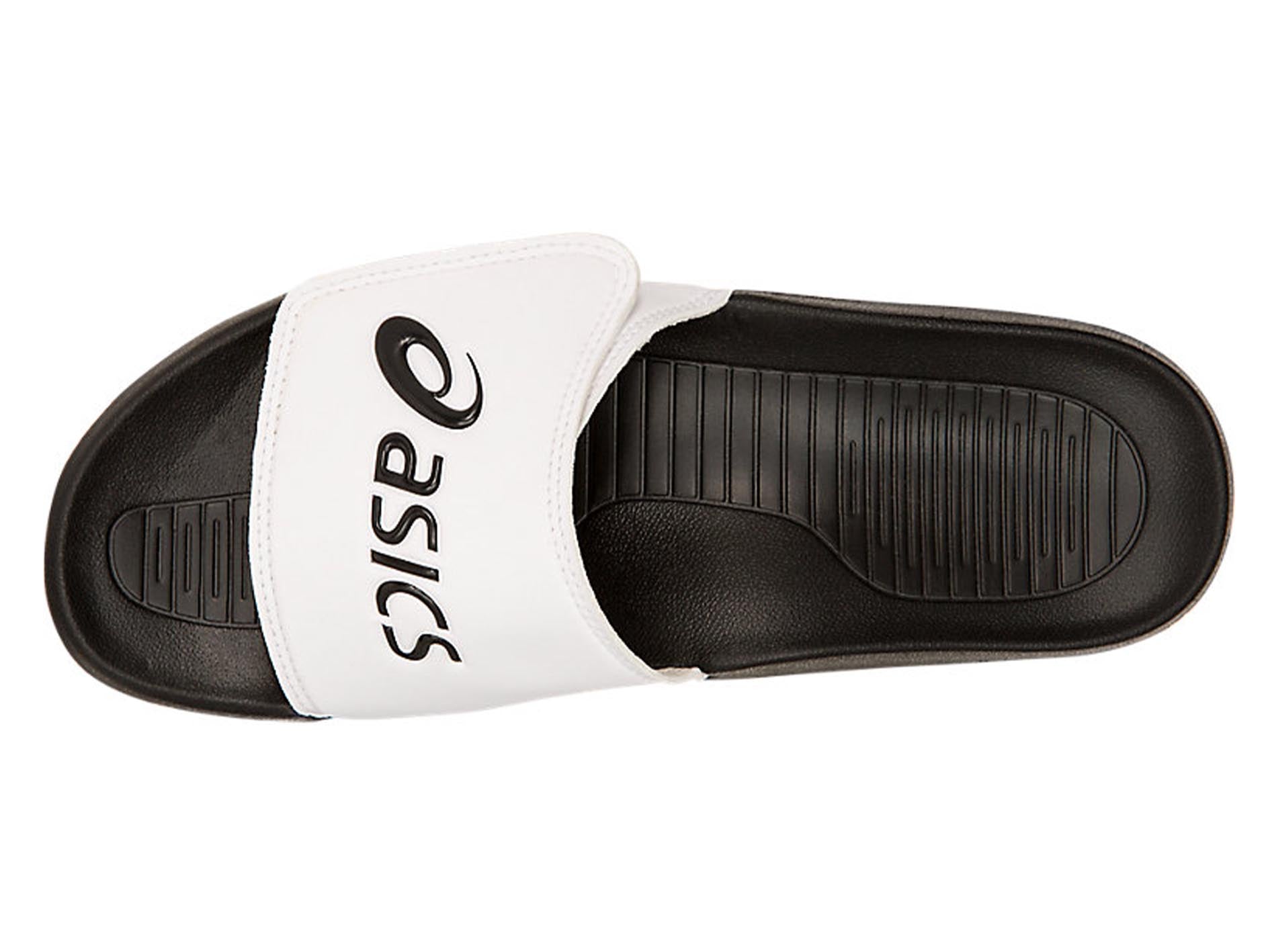 Asics Men’s Adjustable Slides AS002 White/Black – Jim Kidd Sports