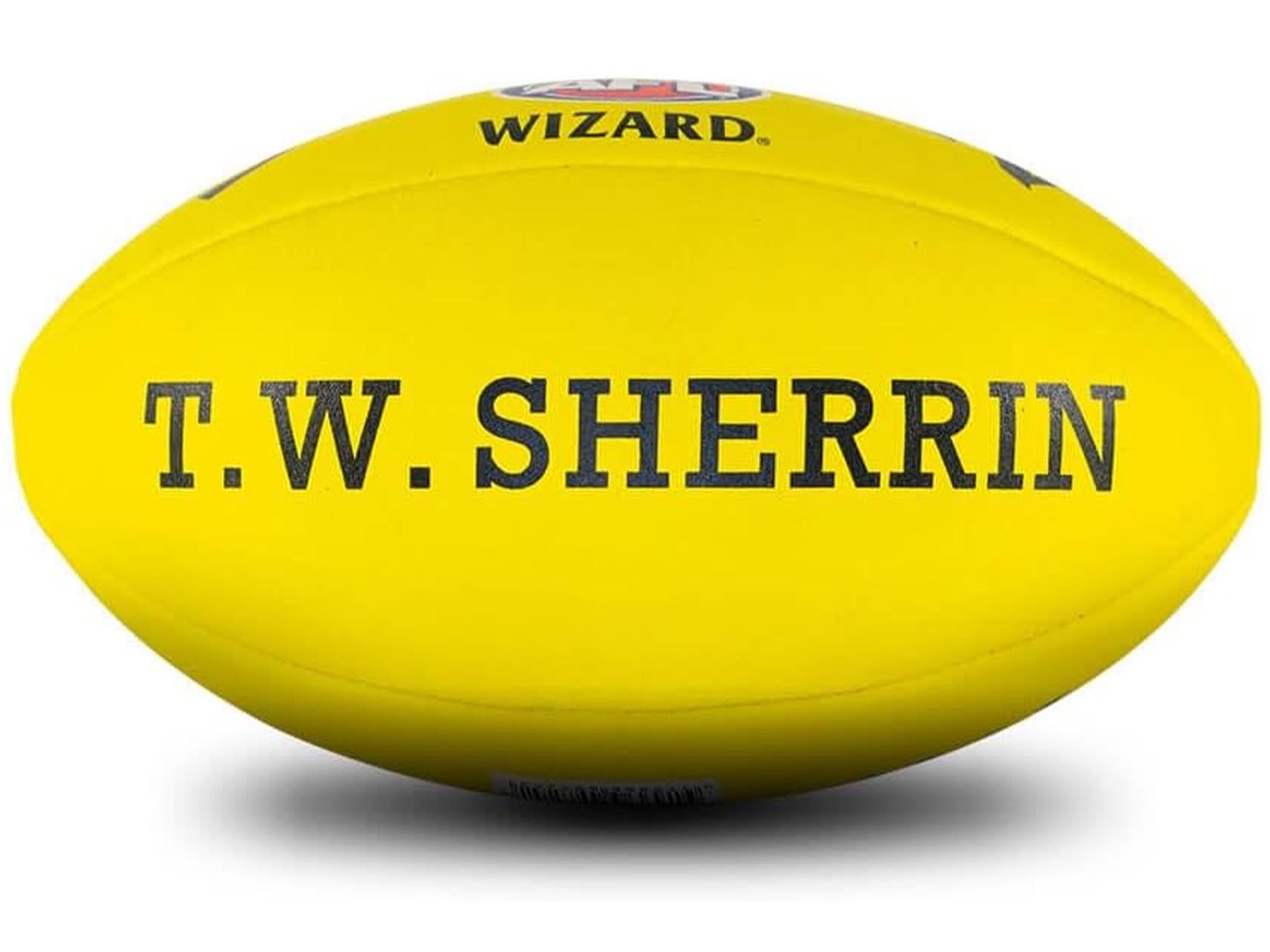 Sherrin Wizard Leather Football YELLOW – Jim Kidd Sports