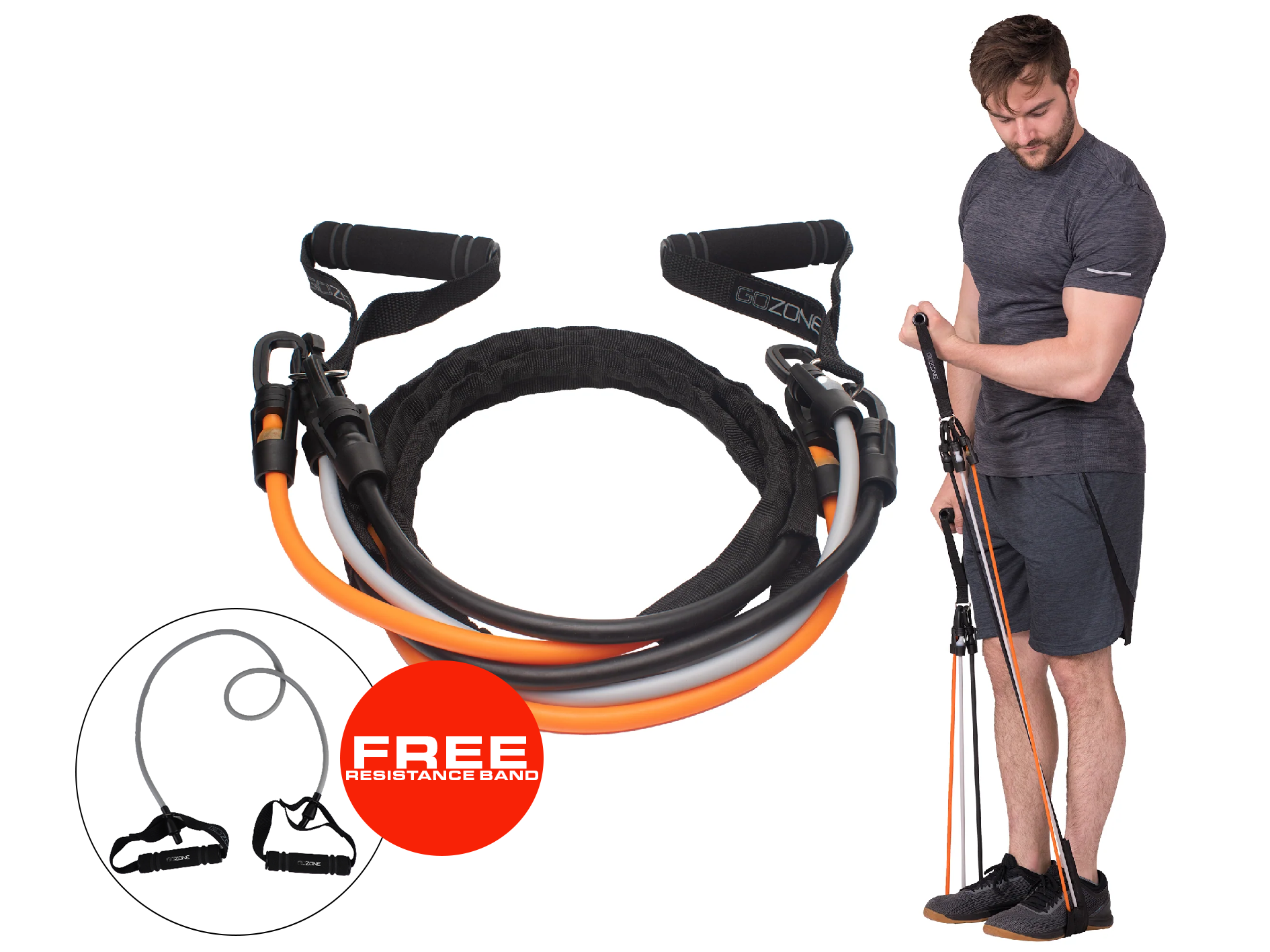 GoZone 3 in 1 Resistance Bands - FREE LIGHT RESISTANCE BAND GZE2068 ...