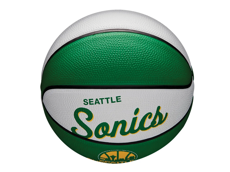 Wilson NBA Team Mini Retro Seattle Supersonics Basketball WTB3200XBSEA ...